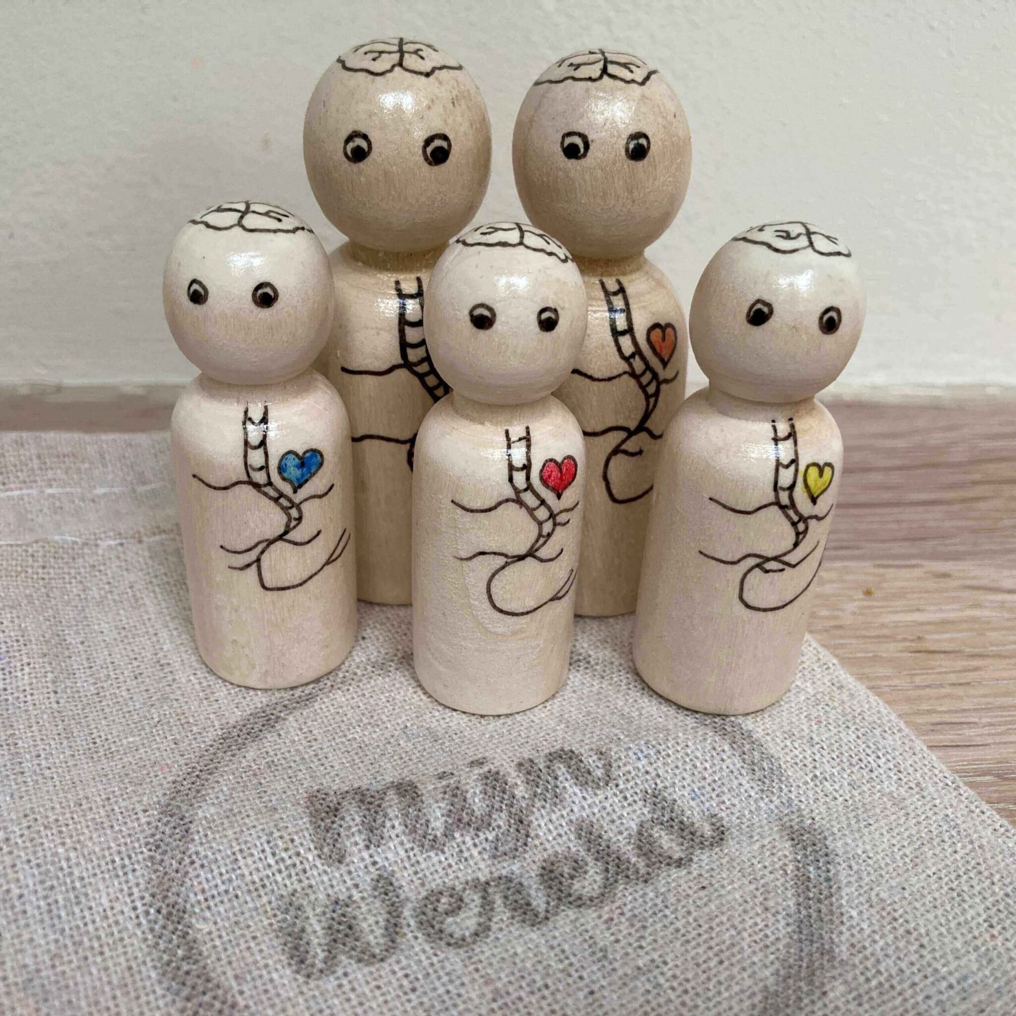 Houten poppetjes - 'familie zenuwpees' - Mijn Wereld